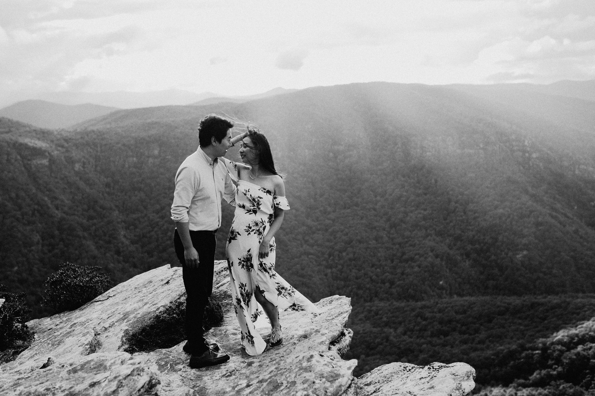 Hawksbill Mountain in Linville Gorge Engagement Session