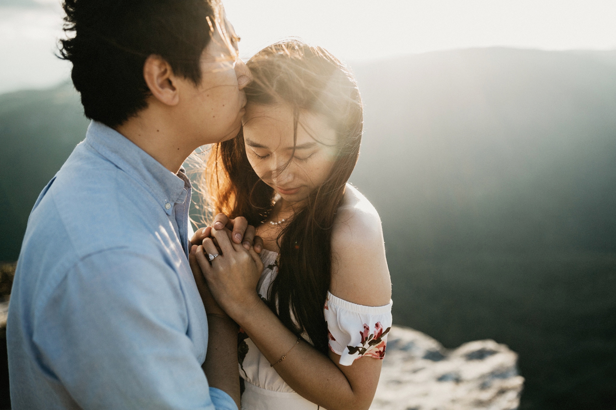 Hawksbill Mountain in Linville Gorge Engagement Session