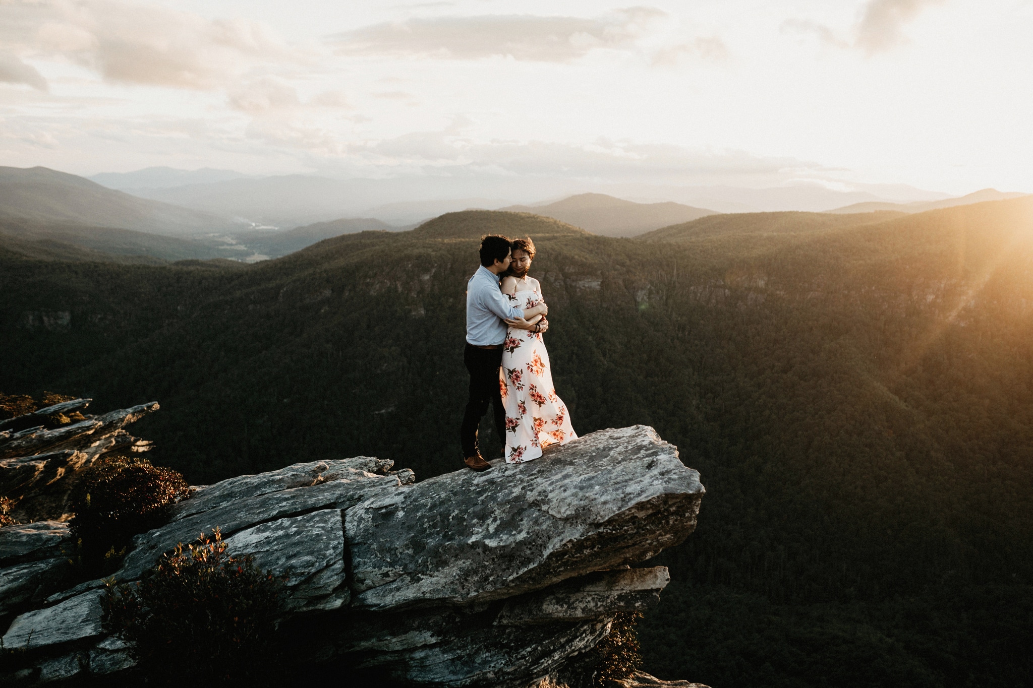 Hawksbill Mountain in Linville Gorge Engagement Session